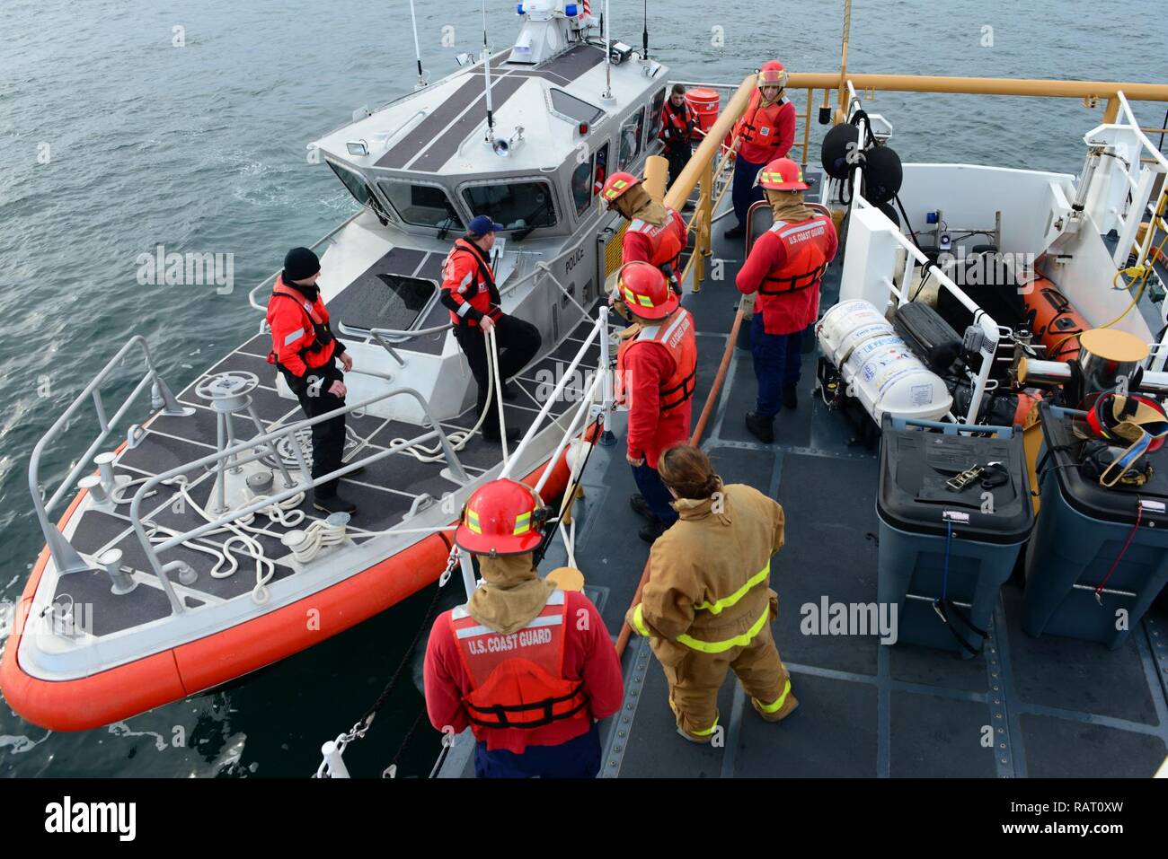 A Coast Guard Station Port Angeles crew aboard a 45-foot Response Boat ...