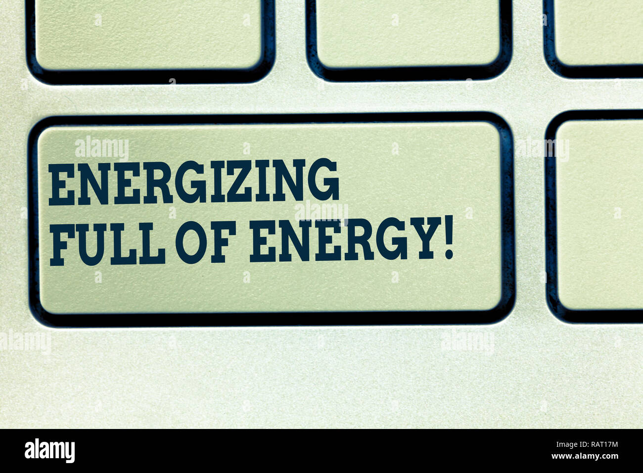 Handwriting text writing Energizing Full Of Energy. Concept meaning ...