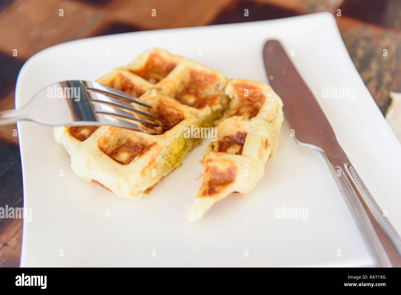 waffle on the disk Stock Photo - Alamy