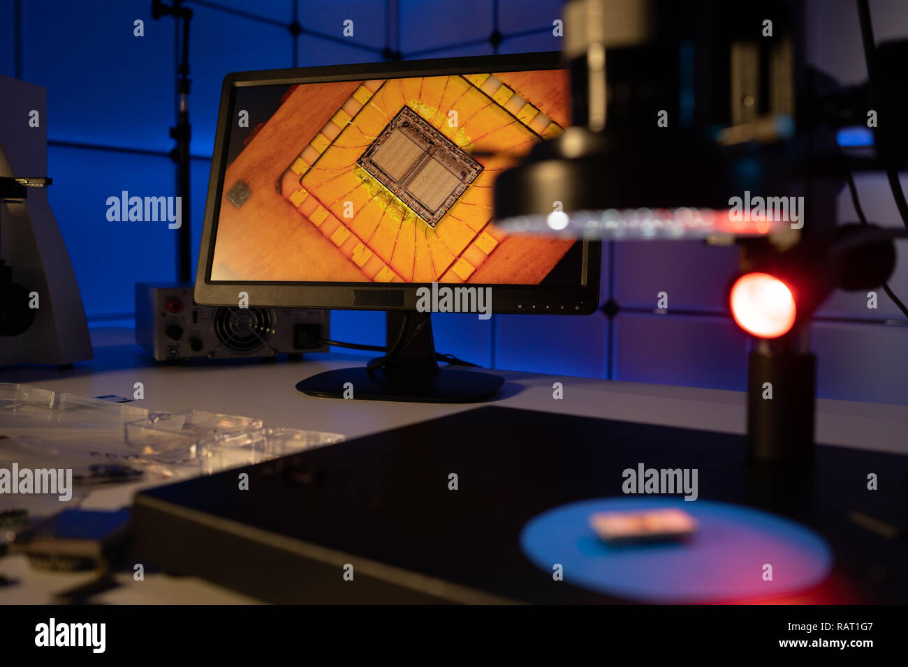 Laboratory of semiconductor chips. The development of modern ...