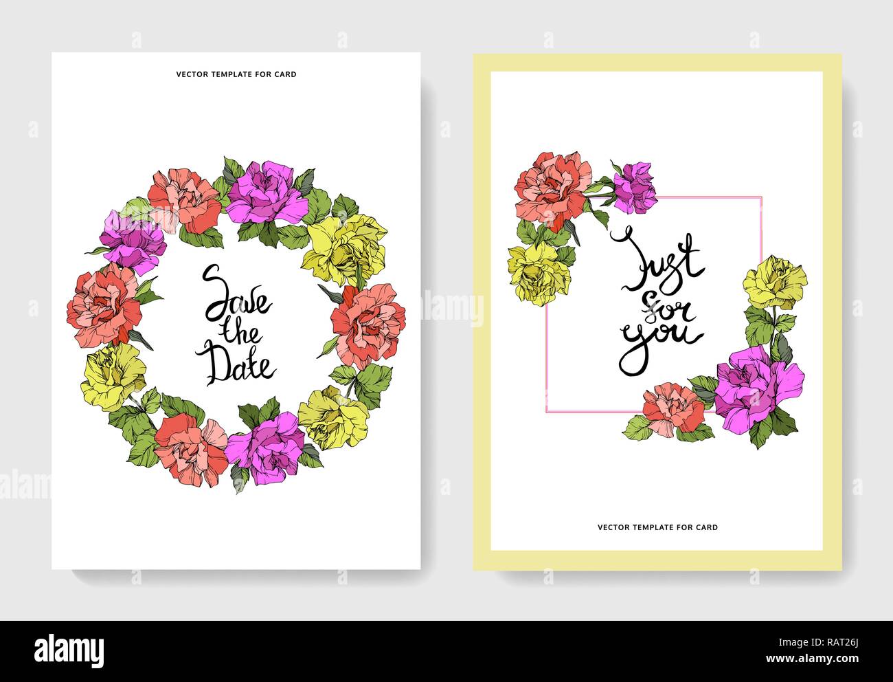 Greeting card on coral Stock Vector Images - Alamy