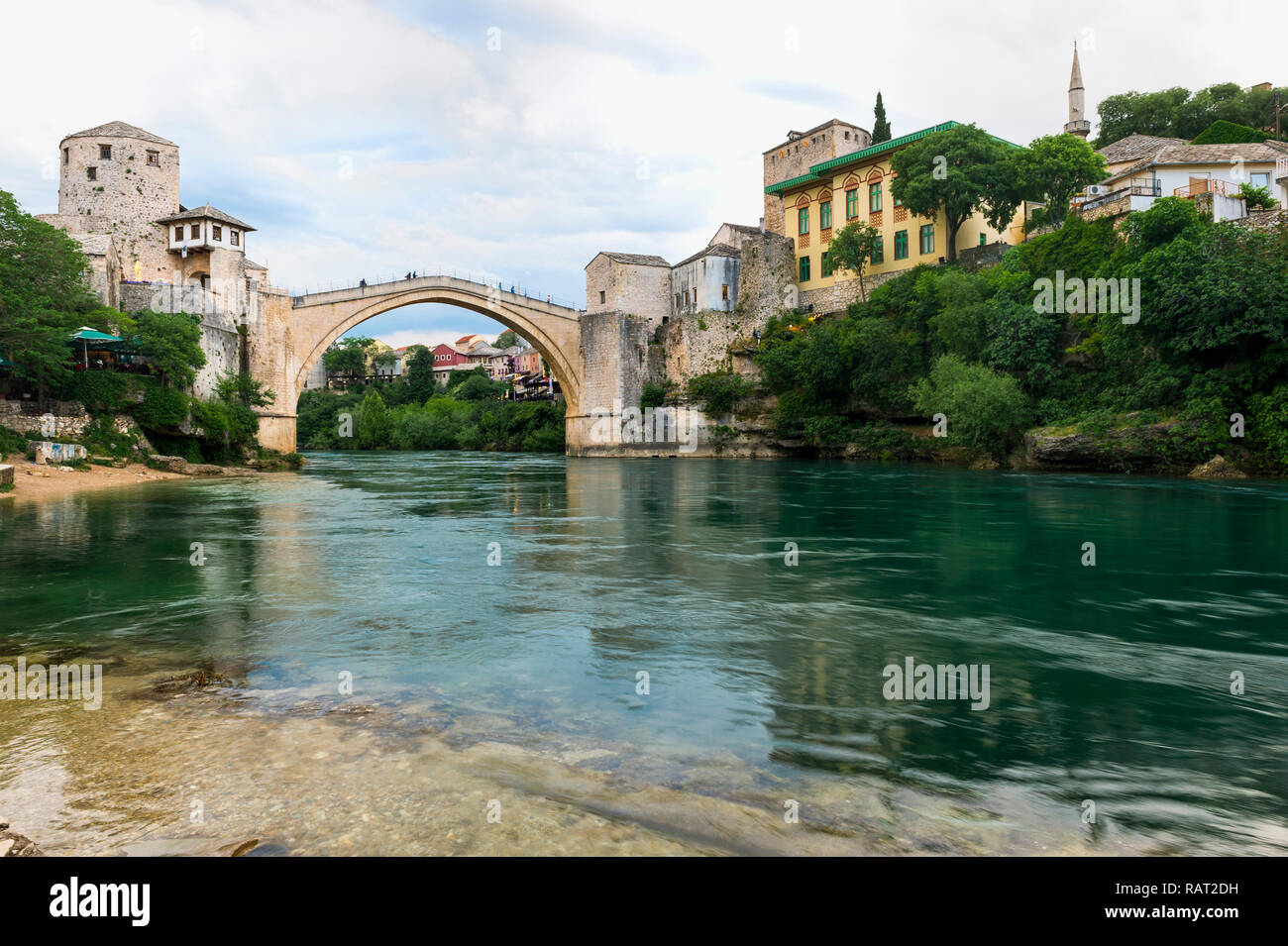 Mostar Bridge over Neretva river, Unesco World Heritage Site, Mostar ...