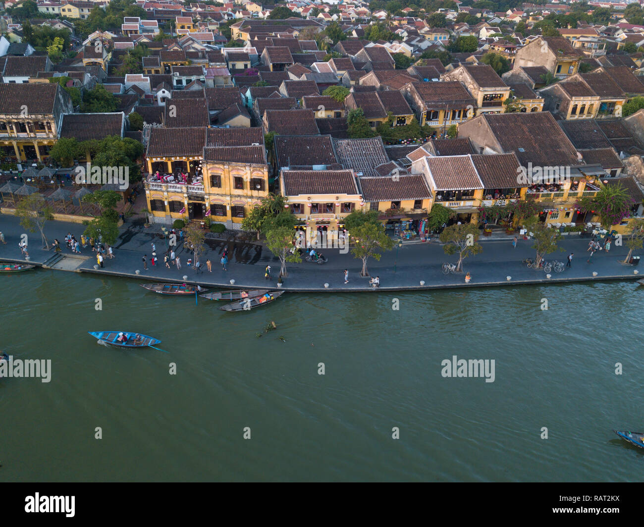 Aerial view of Hoi An old town or Hoian ancient town. Hoi An is UNESCO ...