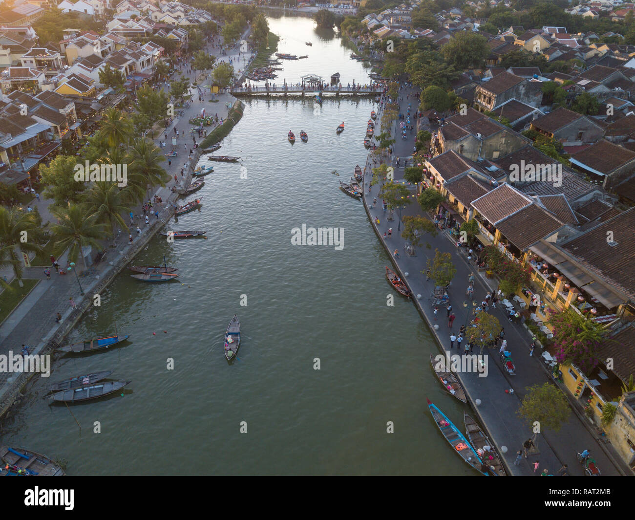 Aerial view of Hoi An old town or Hoian ancient town. Hoi An is UNESCO ...