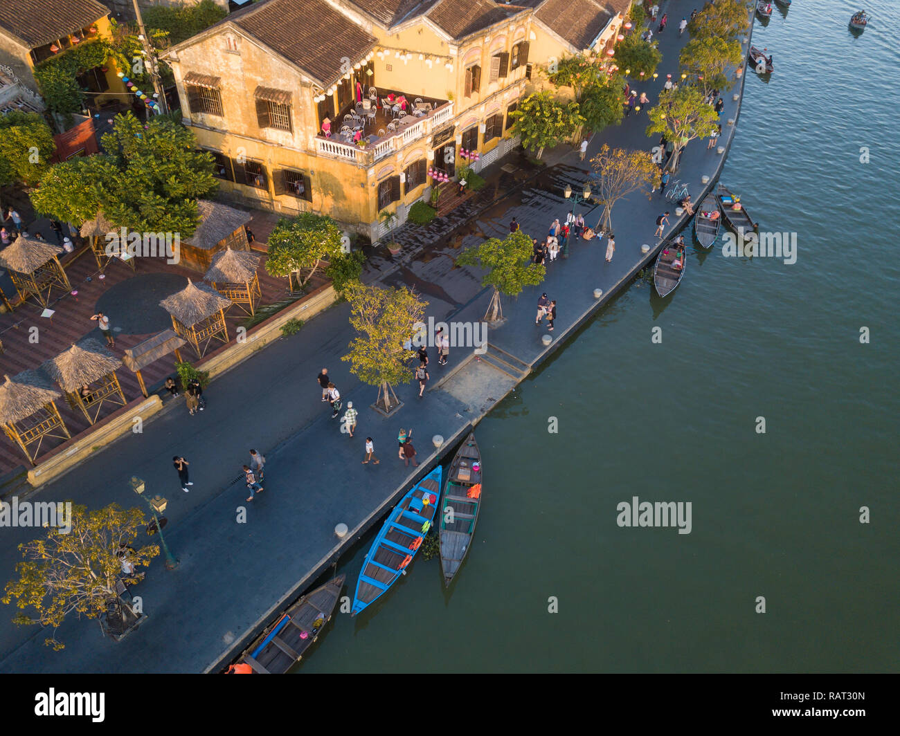 Aerial view of Hoi An old town or Hoian ancient town. Hoi An is UNESCO ...