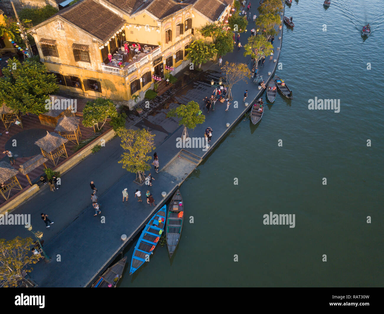 Aerial view of Hoi An old town or Hoian ancient town. Hoi An is UNESCO ...