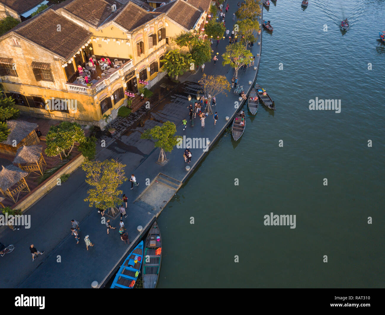 Aerial view of Hoi An old town or Hoian ancient town. Hoi An is UNESCO ...