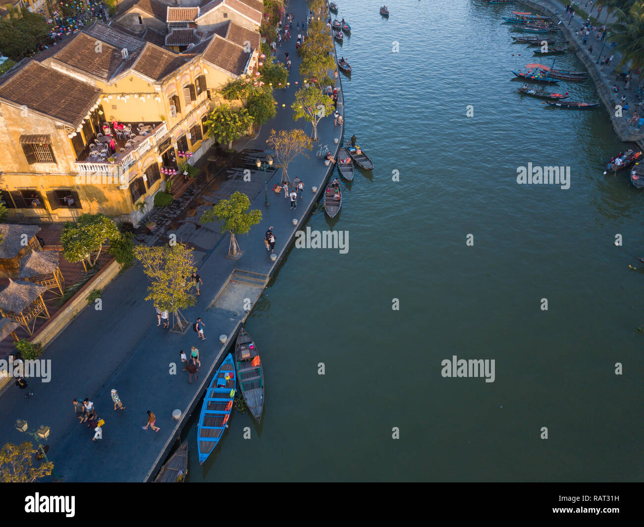 Aerial view of Hoi An old town or Hoian ancient town. Hoi An is UNESCO ...