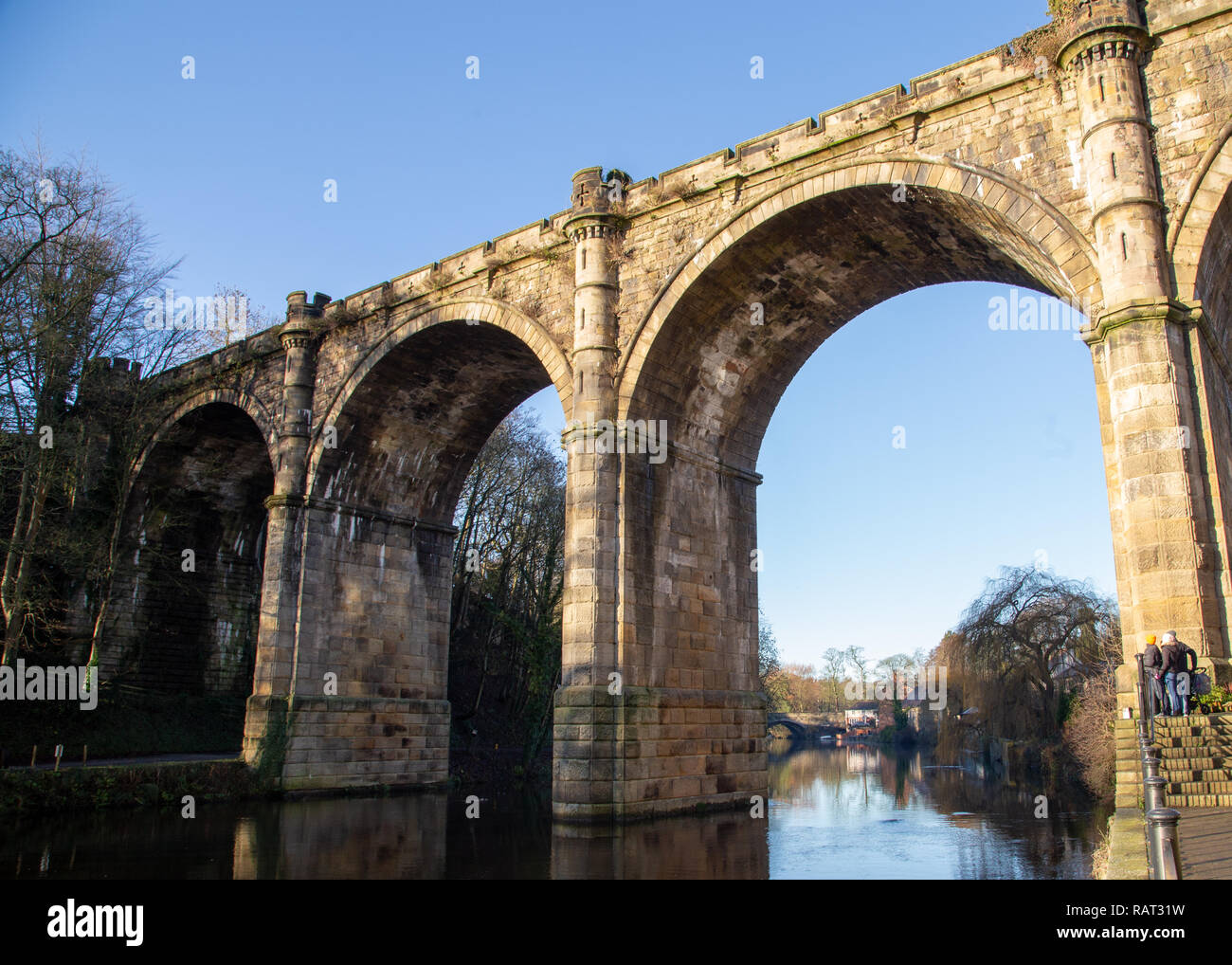 Knaresborough Railway Viaduct Bridge closeup, River Nidd, North ...