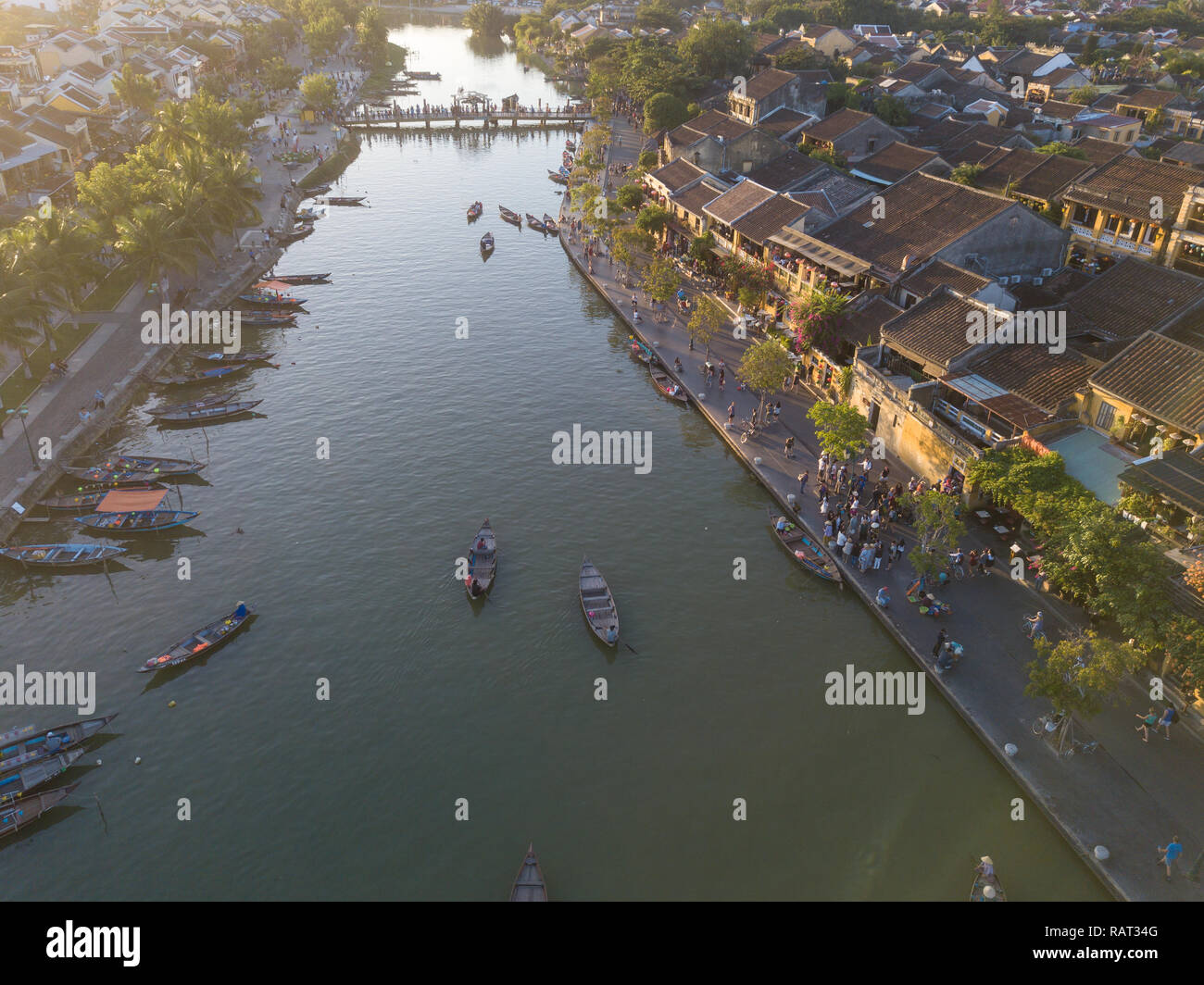 Aerial view of Hoi An old town or Hoian ancient town. Hoi An is UNESCO ...