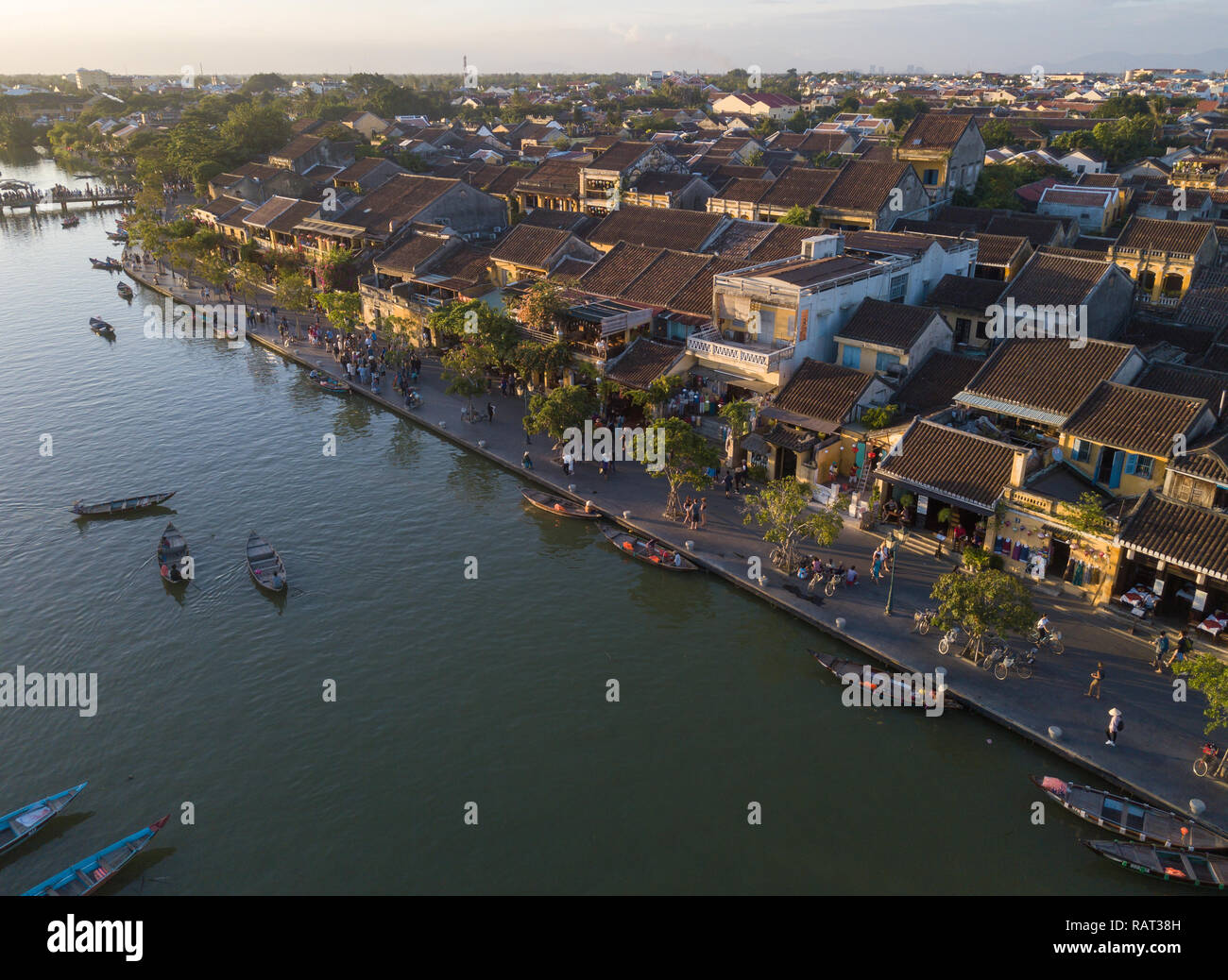 Aerial view of Hoi An old town or Hoian ancient town. Hoi An is UNESCO ...