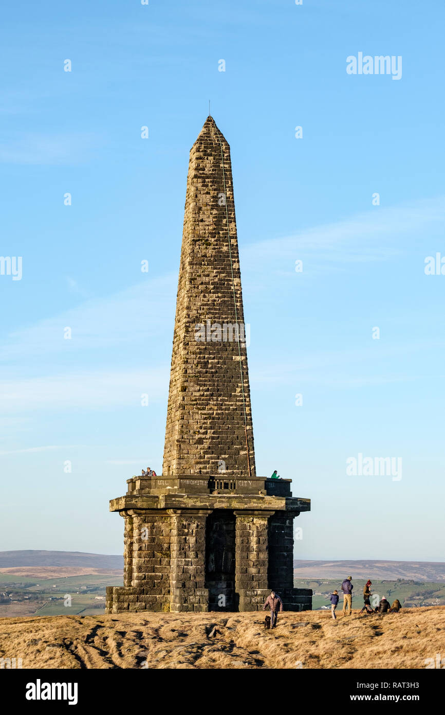 Stoodley Pike, above Todmorden, Calderdale, West Yorkshire, England ...