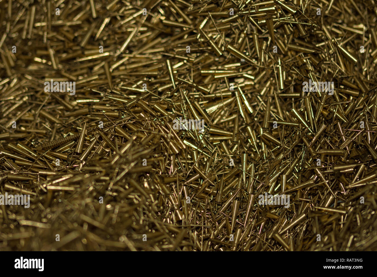 brass chips close-up Stock Photo - Alamy