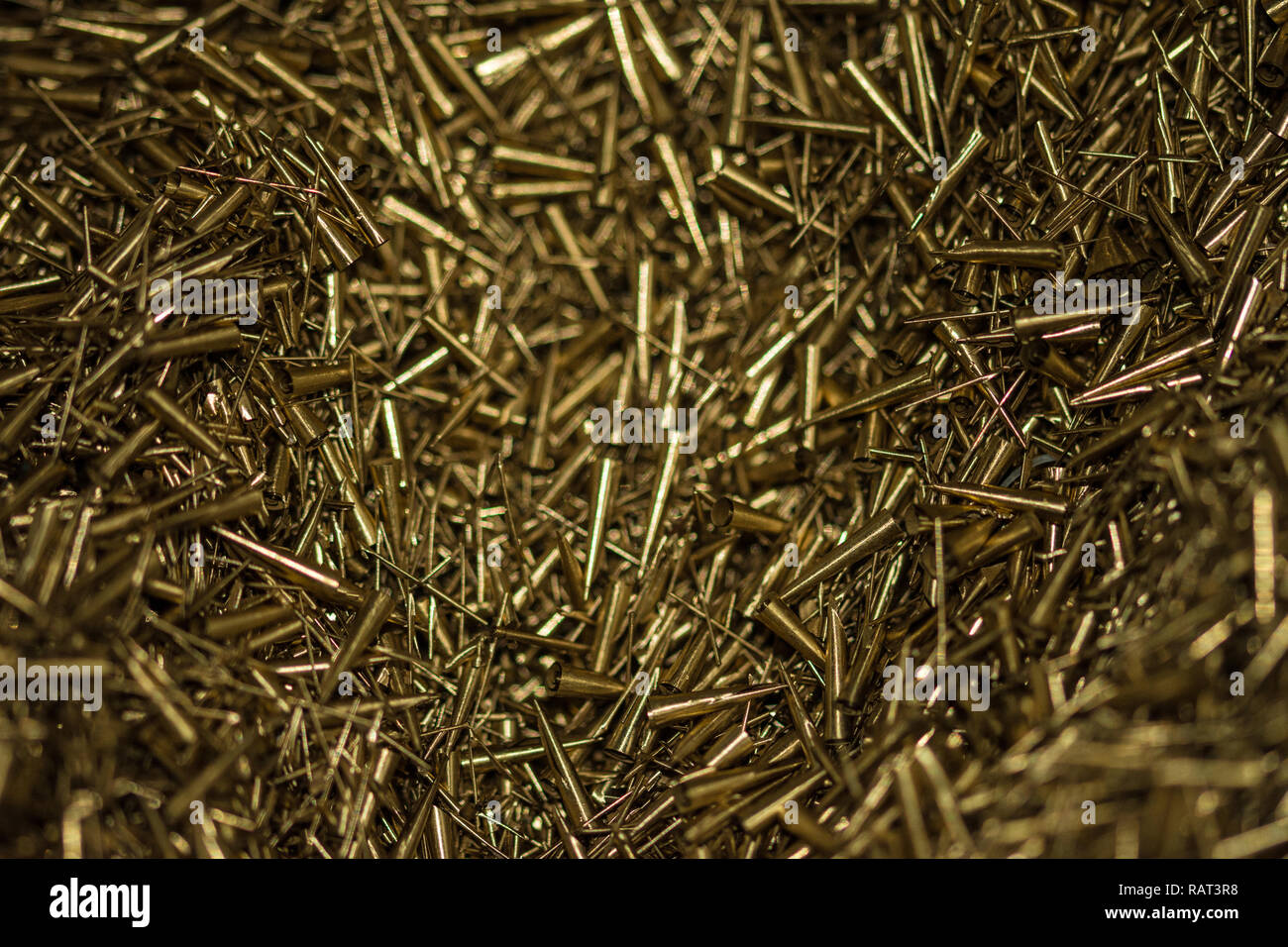 brass chips close-up Stock Photo - Alamy