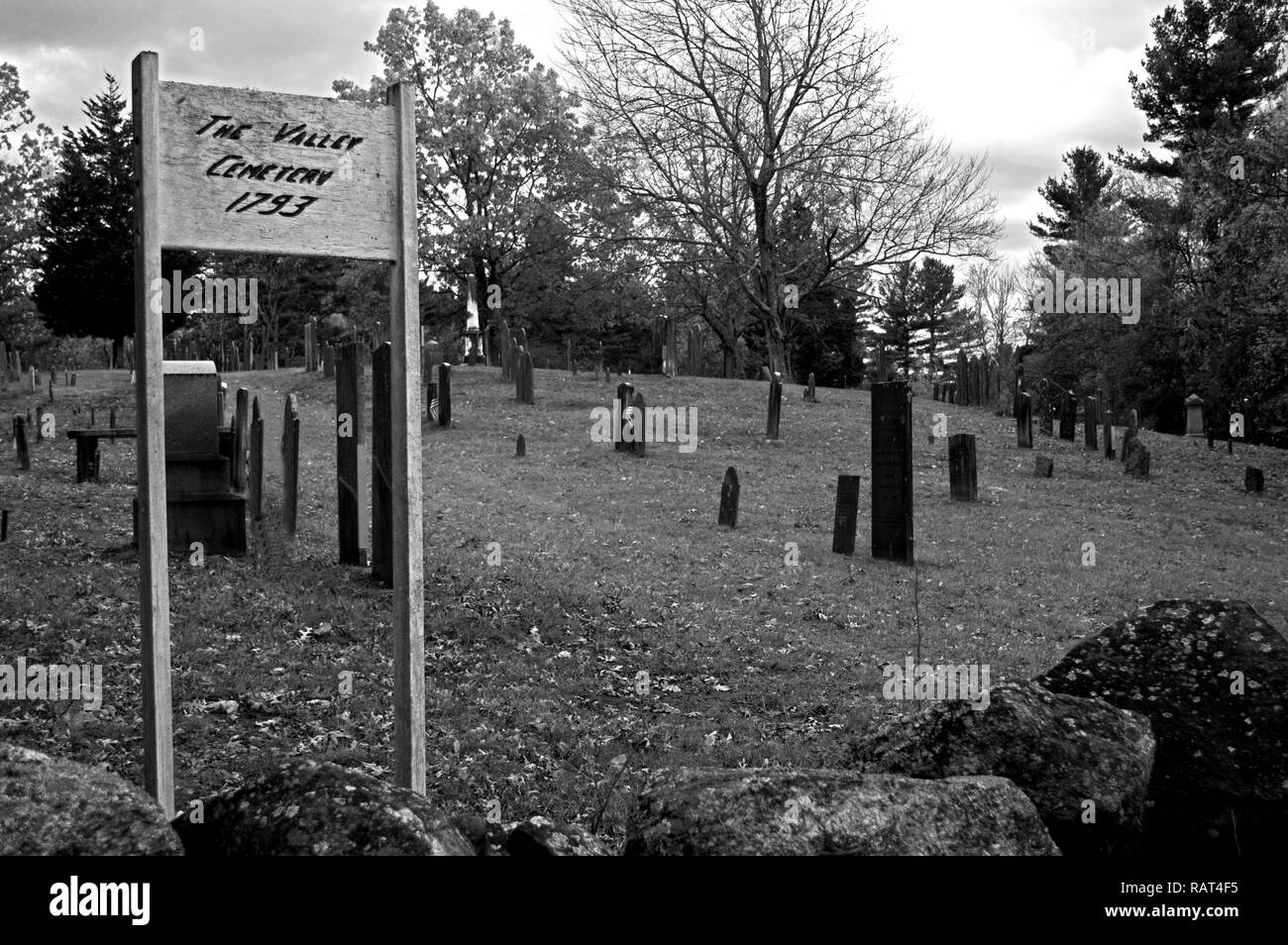 Old valley cemetery Black and White Stock Photos & Images - Alamy