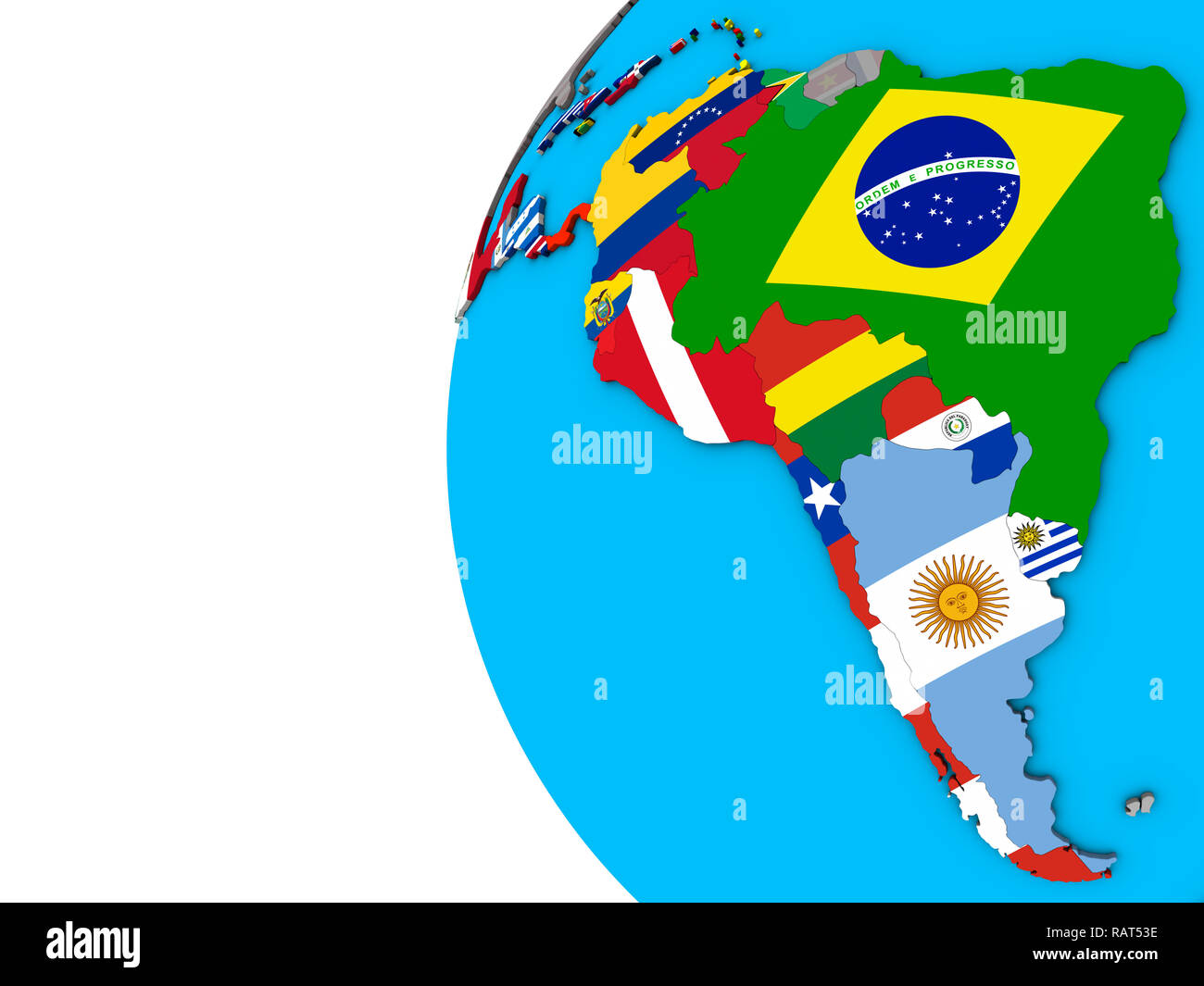 Map latin america flags countries hi-res stock photography and images ...