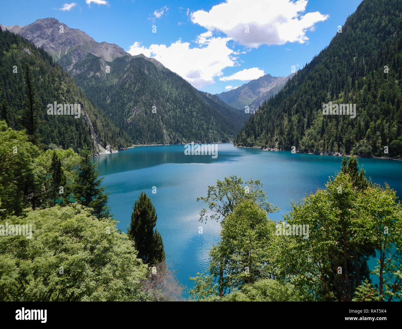 Blue green lake Stock Photo - Alamy