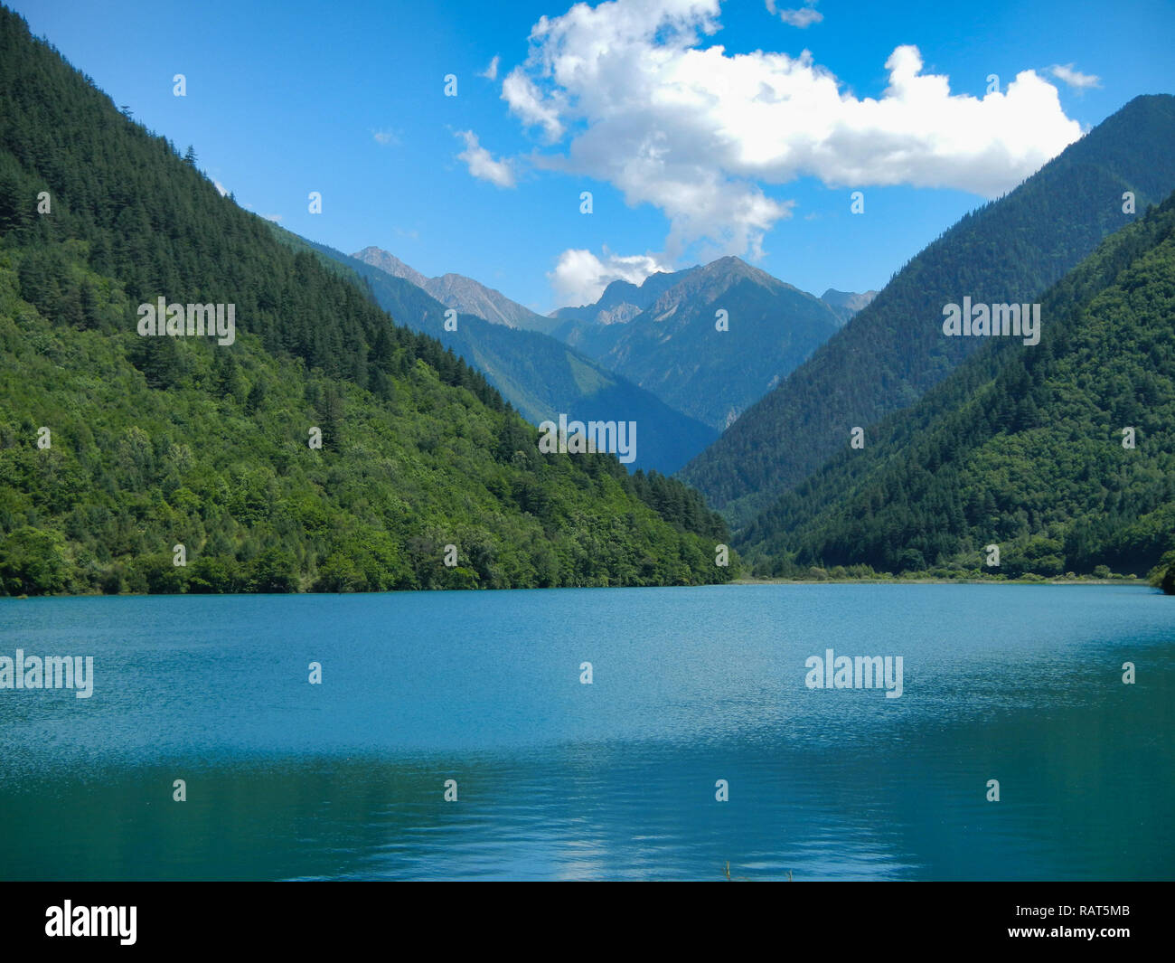 Blue green lake Stock Photo - Alamy