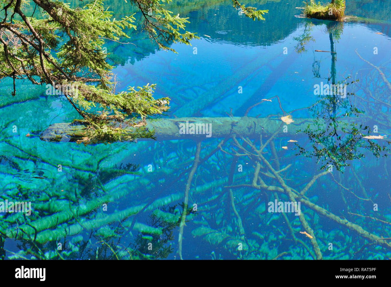 Blue green lake Stock Photo - Alamy