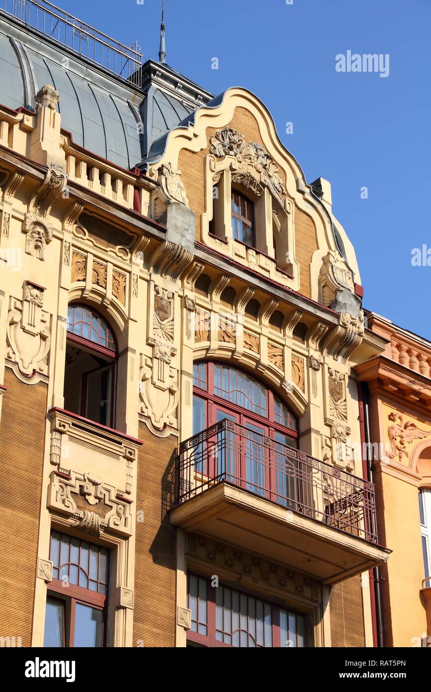 Lodz, Poland - old decorative apartment building. Architecture in ...