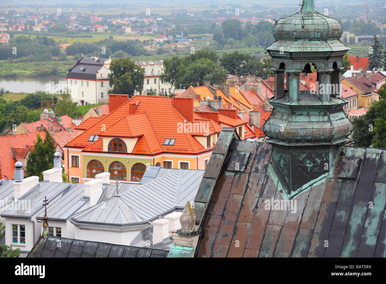 Sandomierz, Poland. Aerial view of famous Polish old town Stock Photo ...
