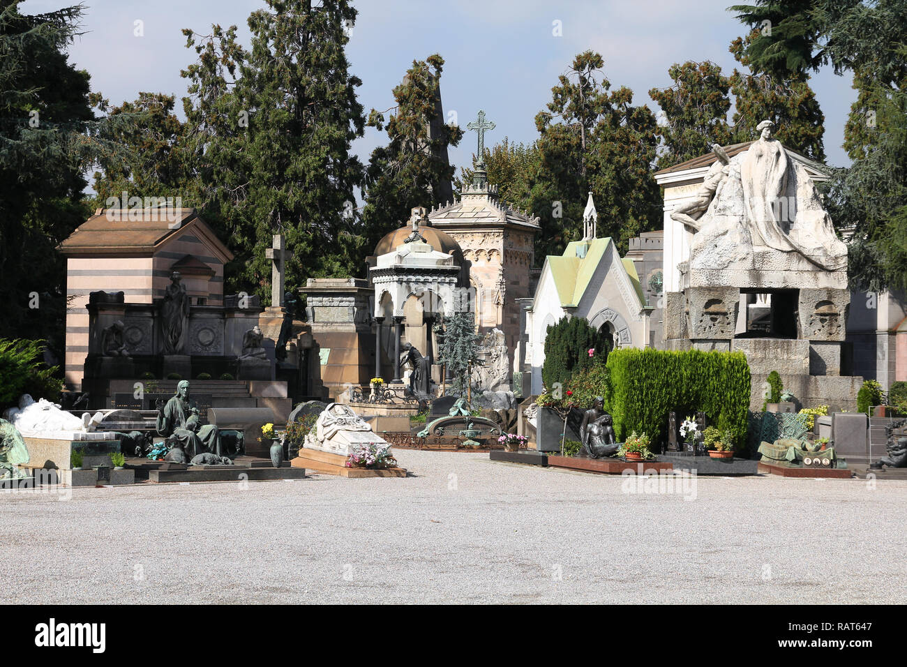 Milan, Italy. Famous landmark - the Monumental Cemetery (Cimitero ...