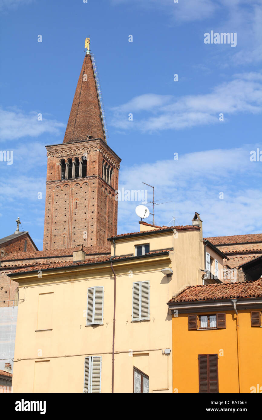 Piacenza, Italy - Emilia-Romagna region. Cathedral towering above the ...