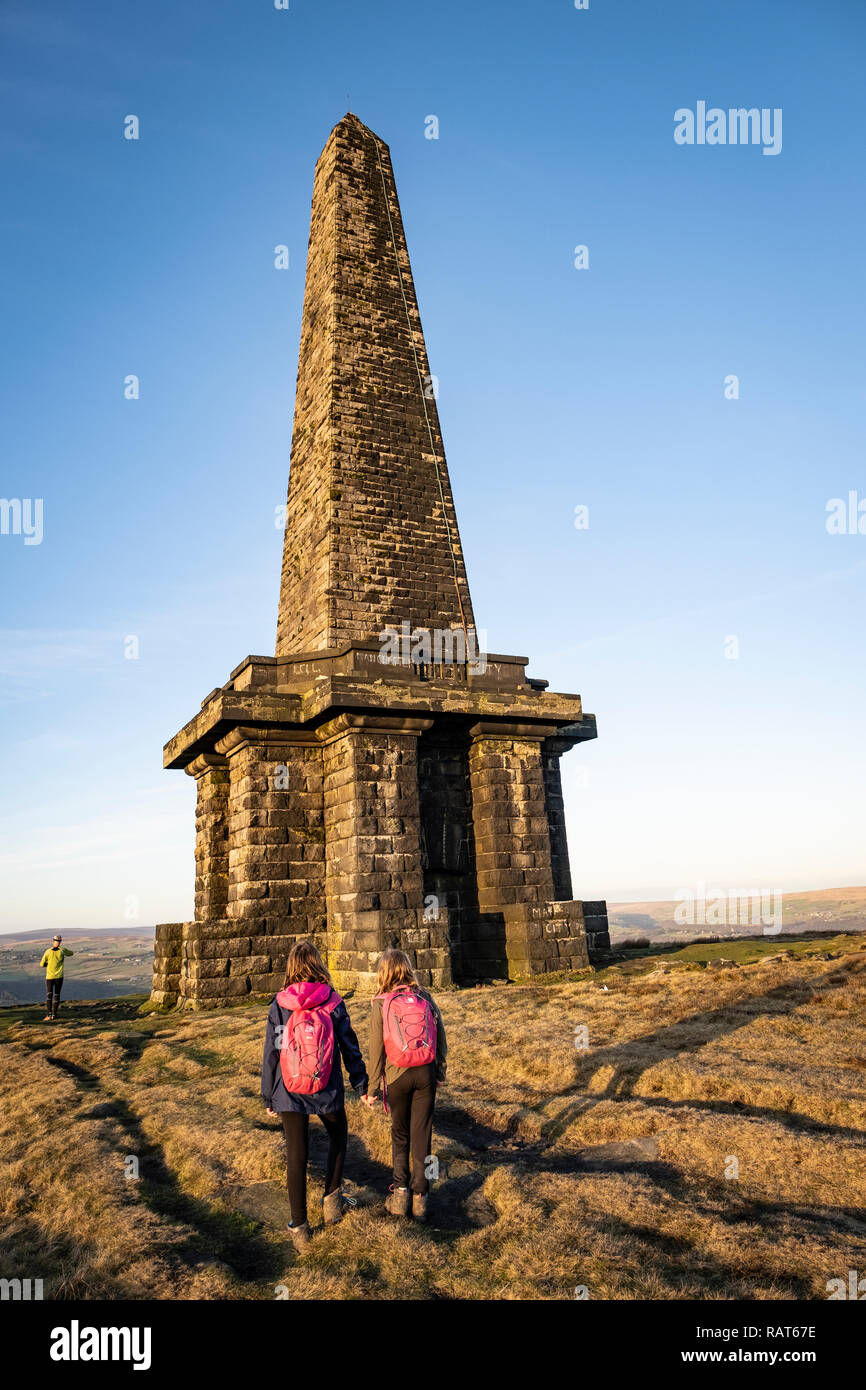 Stoodley Pike, above Todmorden, Calderdale, West Yorkshire, England ...