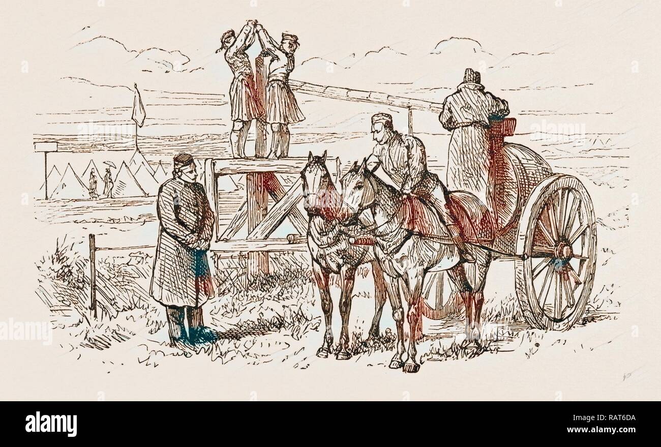 PUMPING WATER INTO WATER-CARTS FOR STABLE AND OTHER PURPOSES, autumn ...