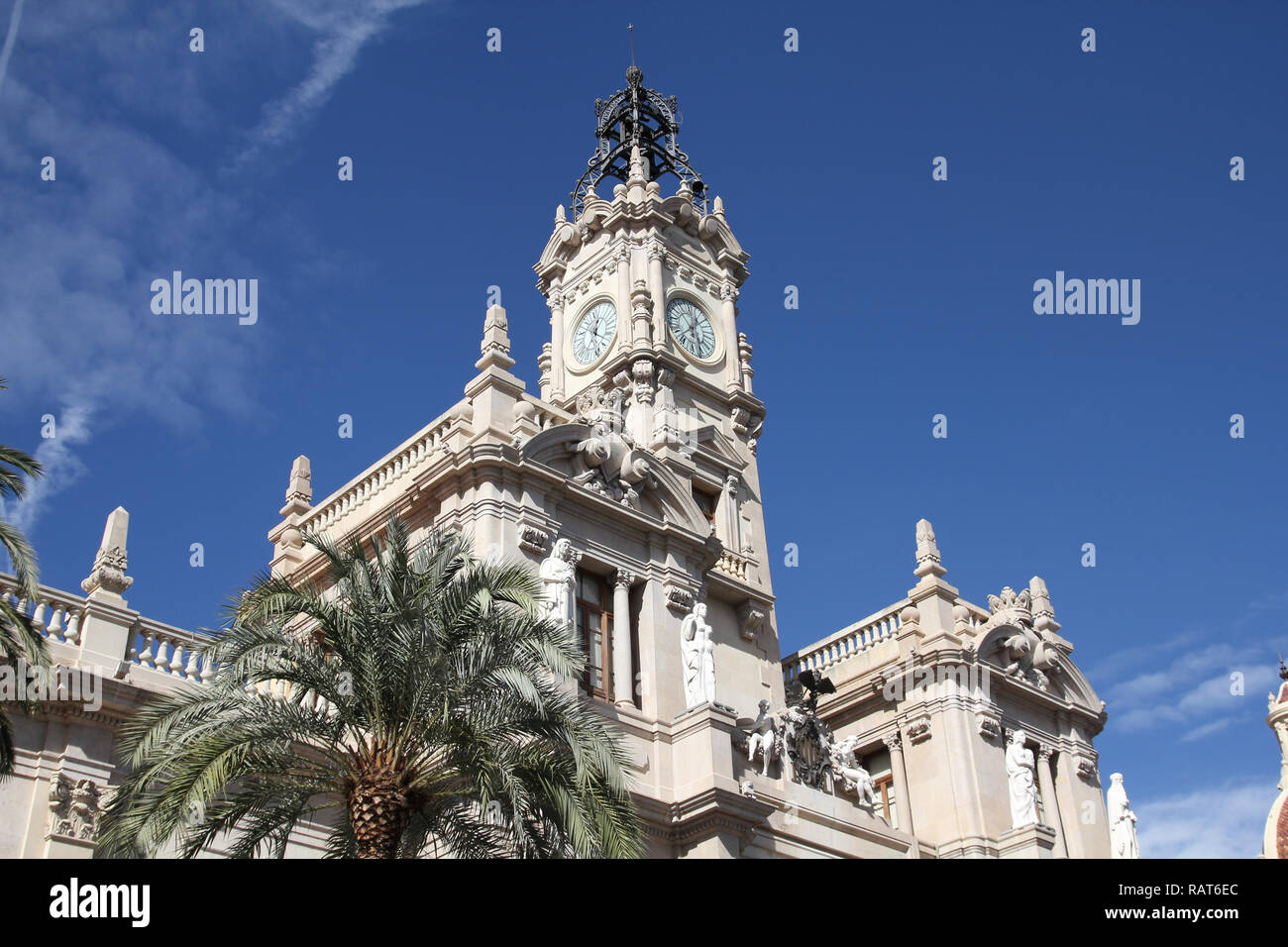 Valencia, Spain. Old architecture - famous town hall Stock Photo - Alamy