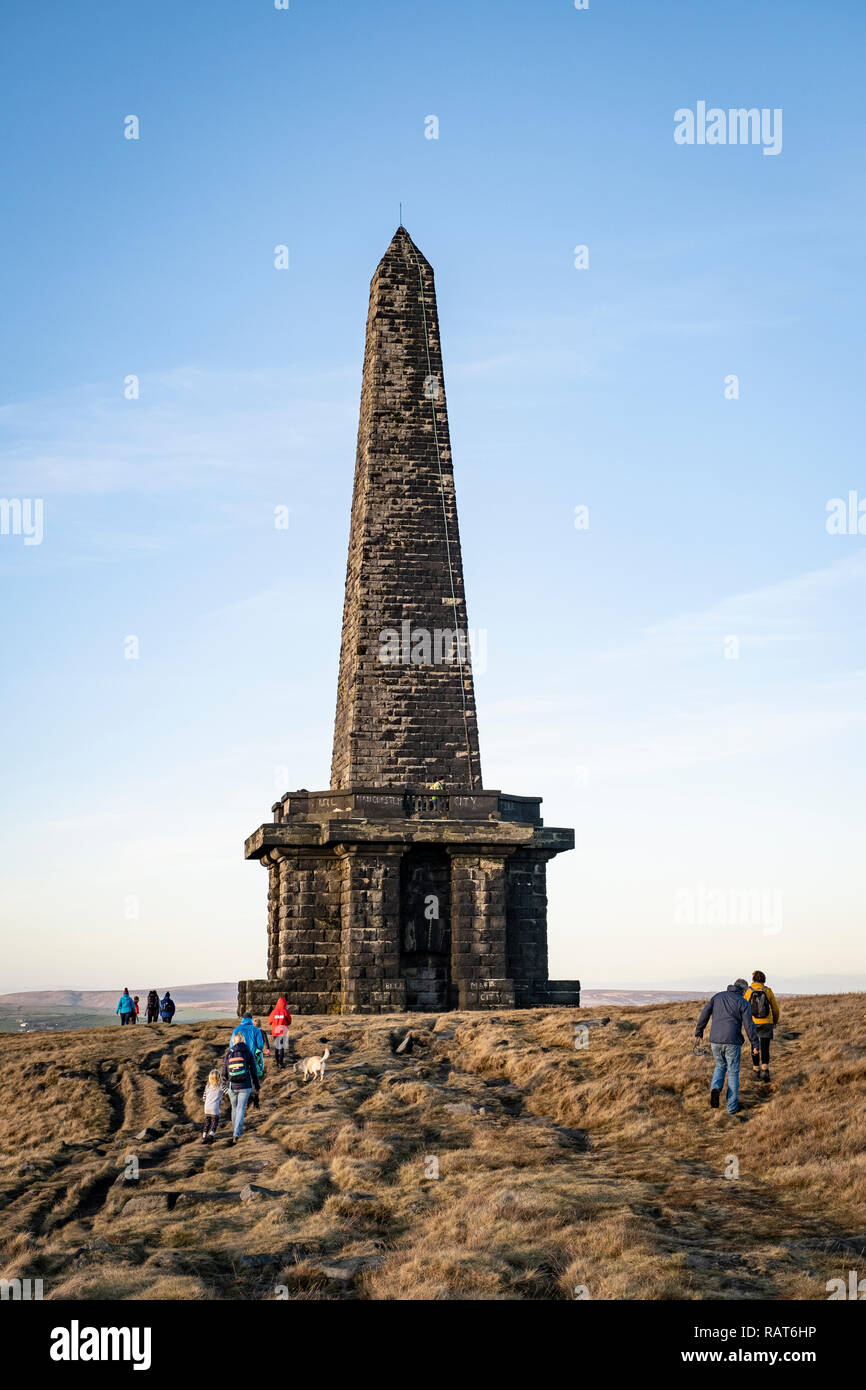 Stoodley Pike, above Todmorden, Calderdale, West Yorkshire, England ...