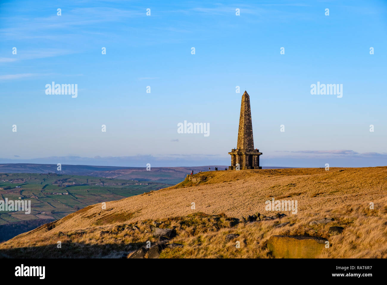 Stoodley Pike, above Todmorden, Calderdale, West Yorkshire, England ...