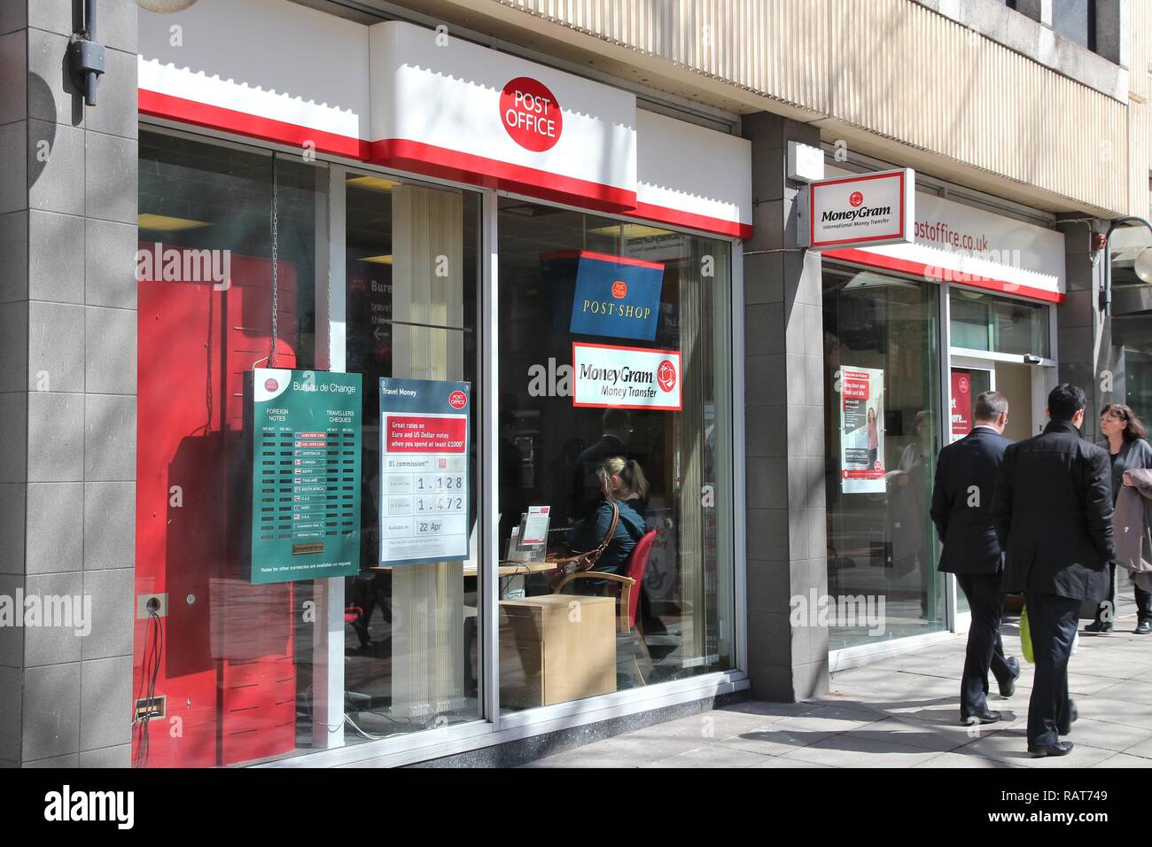 MANCHESTER, UK - APRIL 23, 2013: Exterior view of Post Office in ...
