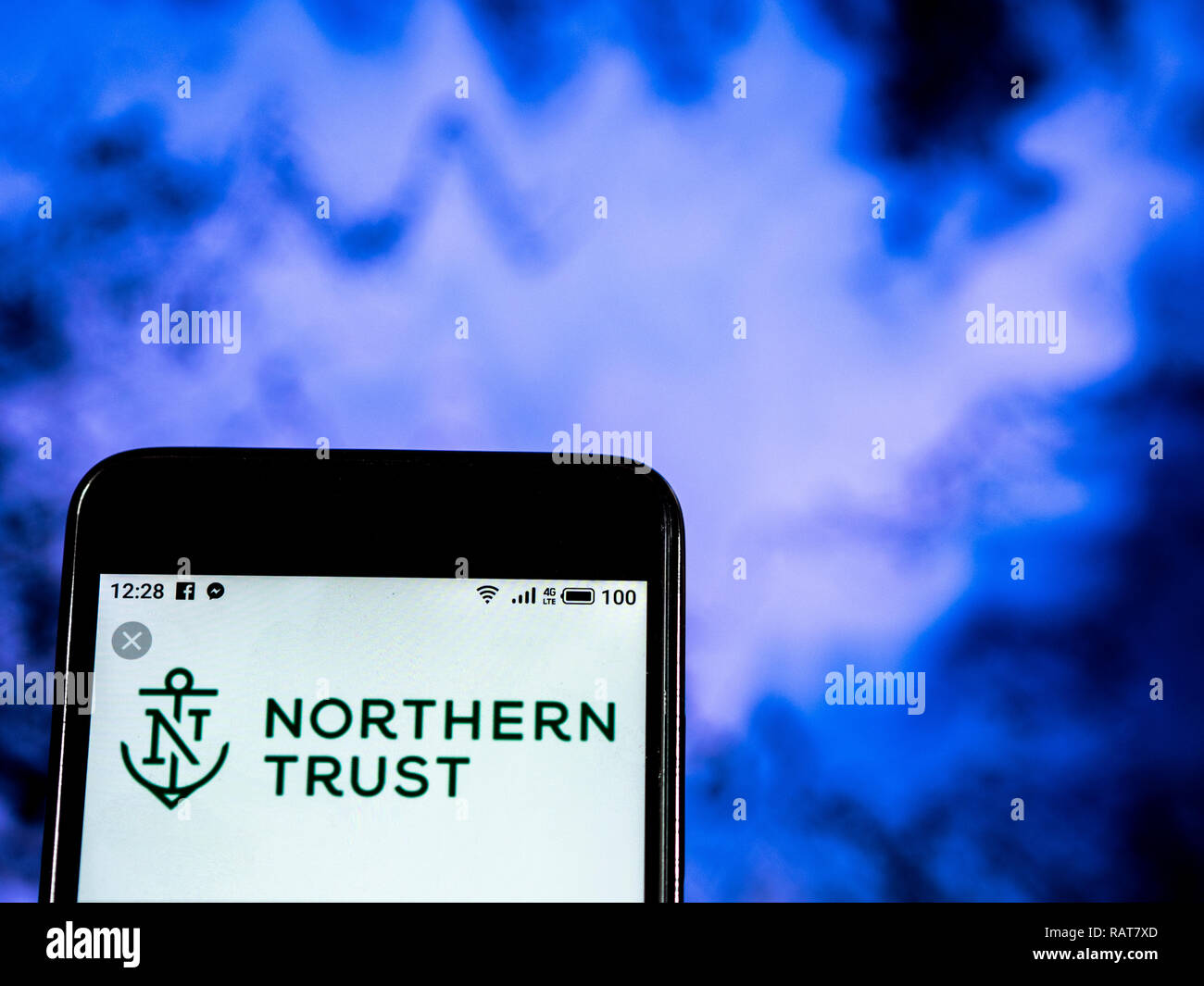 Northern Trust Financial services company logo seen displayed on smart ...