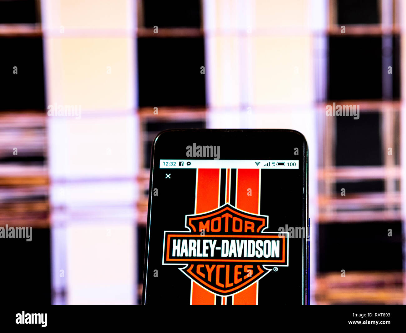 Harley-Davidson Company logo seen displayed on smart phone Stock Photo ...