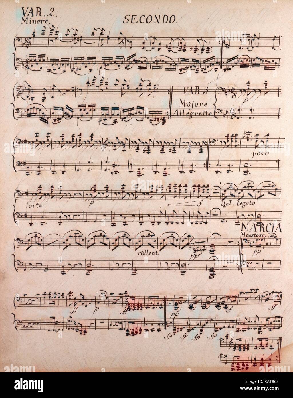 Handwritten sheet music, music notes, 19th century. Reimagined by Gibon ...