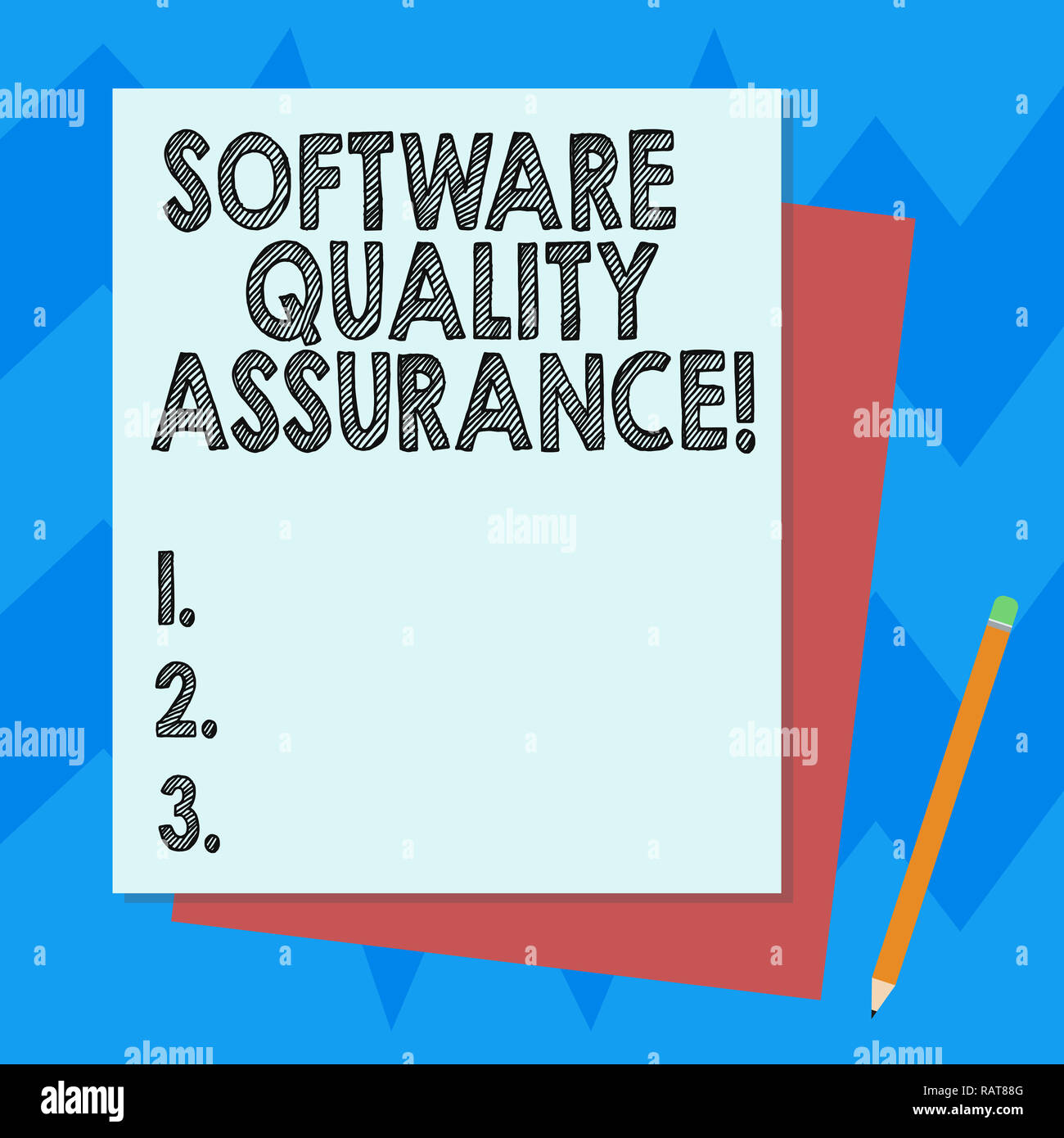 Writing note showing Software Quality Assurance. Business photo ...