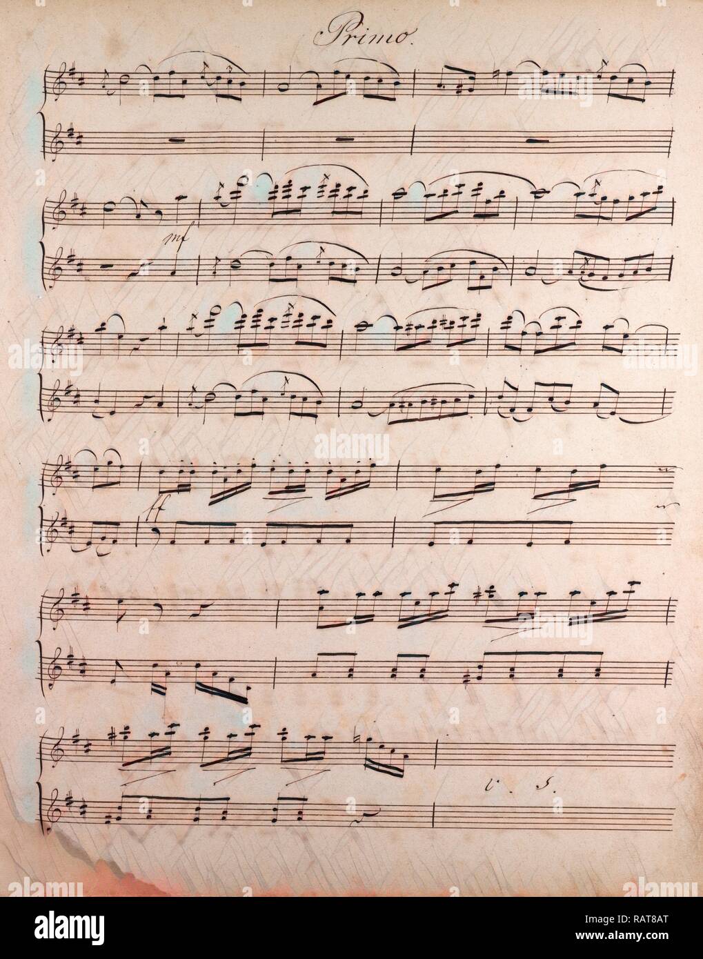 Handwritten sheet music, music notes, 19th century. Reimagined by Gibon ...