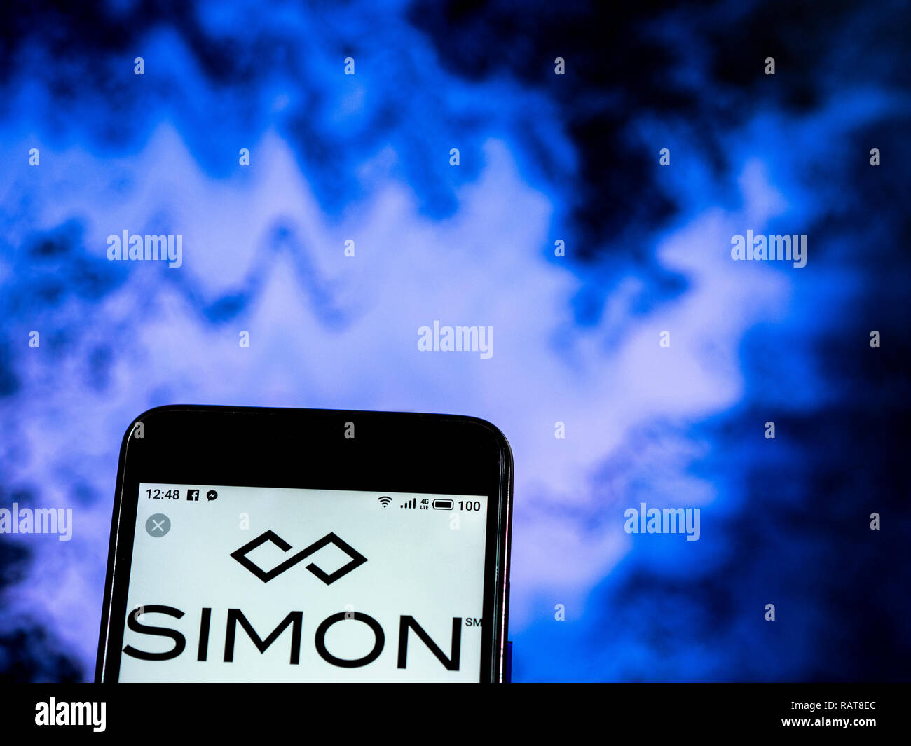 Simon Property Group Real estate company logo seen displayed on smart ...