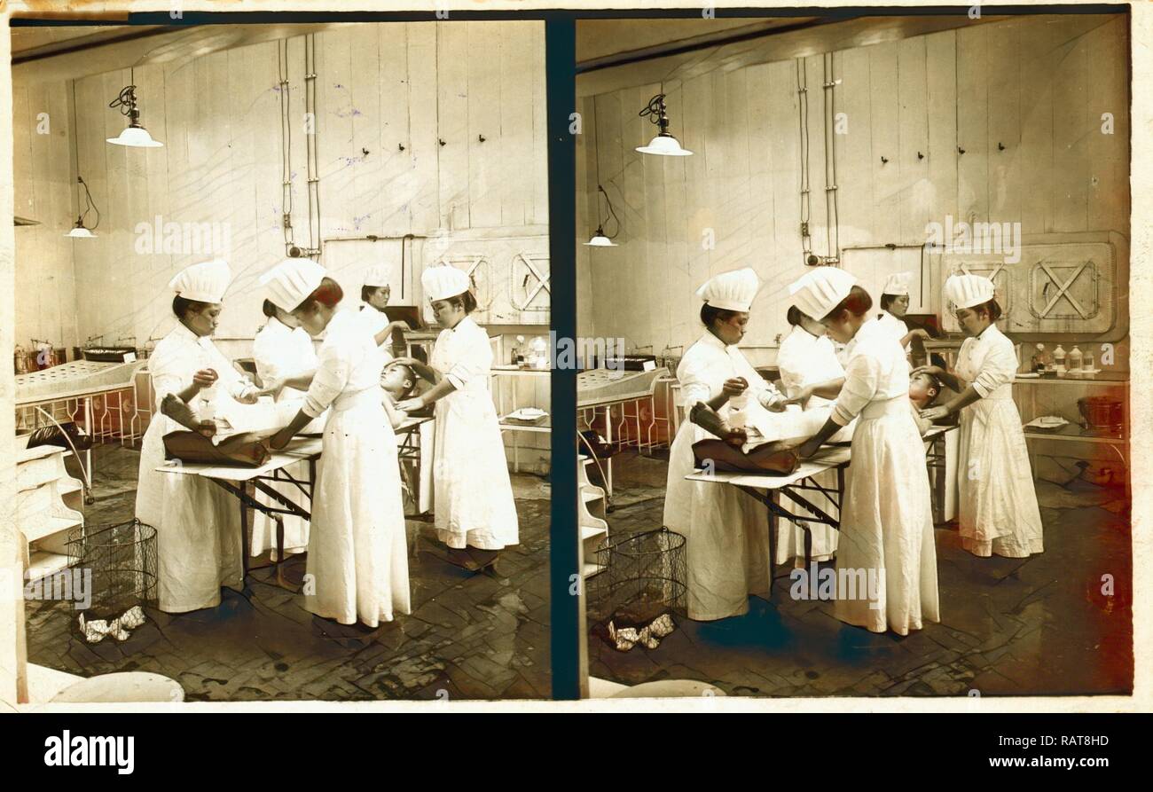 Japanese nurses attending to a patient in an operating room. Reimagined ...