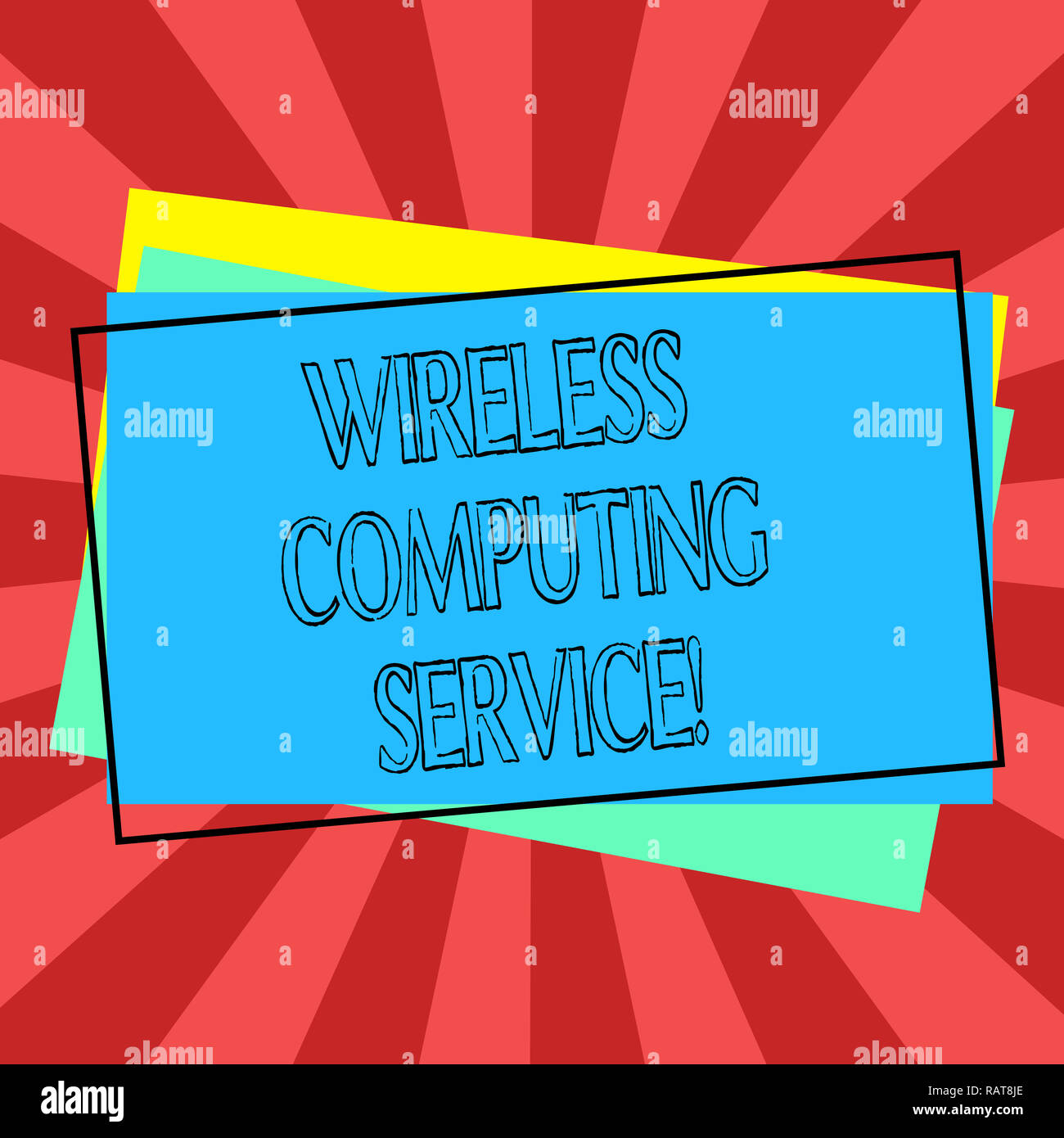 Text sign showing Wireless Computing Service. Conceptual photo company ...