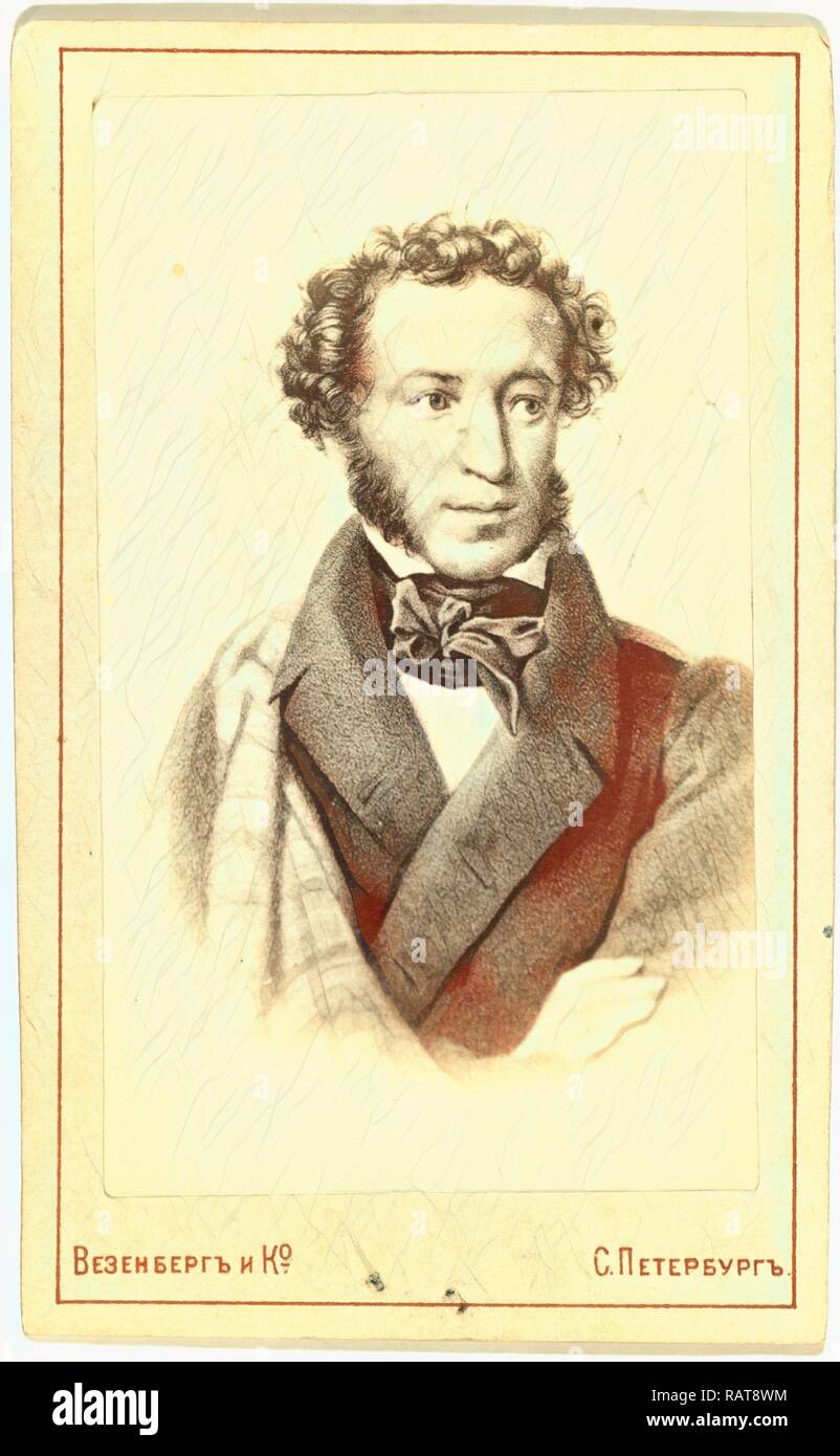 Aleksandr Sergeevich Pushkin, half-length portrait, facing slightly ...