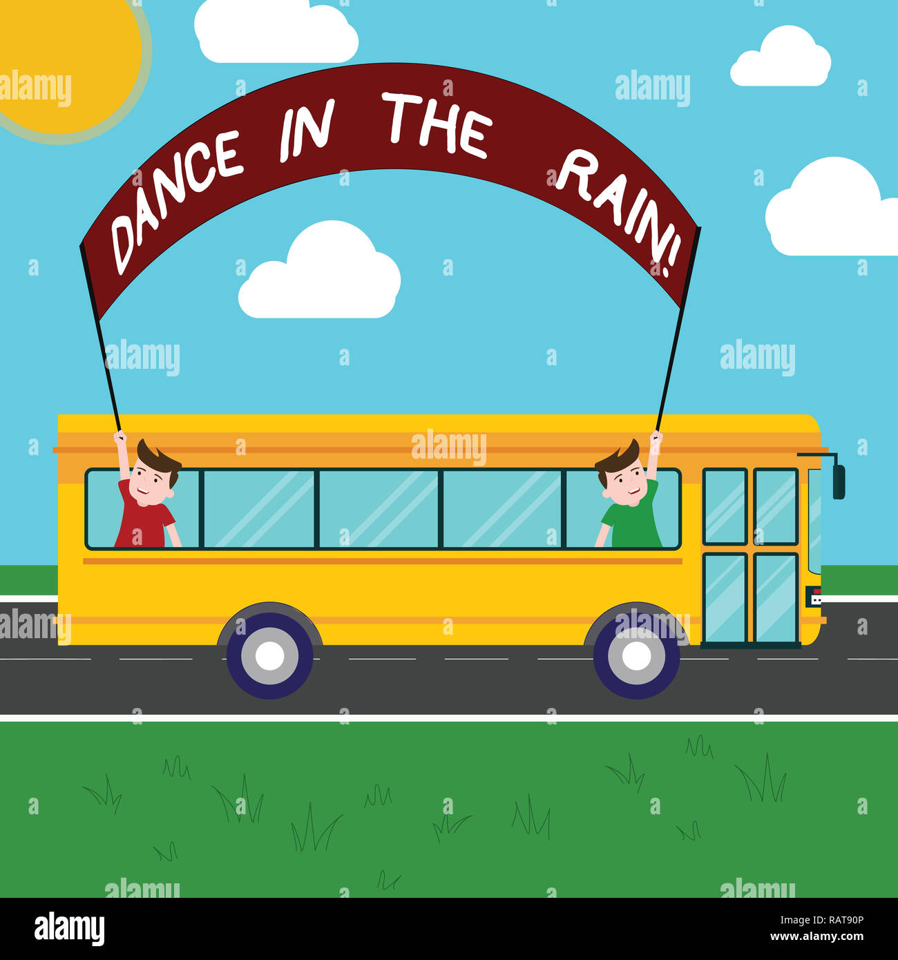 Handwriting text Dance In The Rain. Concept meaning Enjoy the rainy day ...