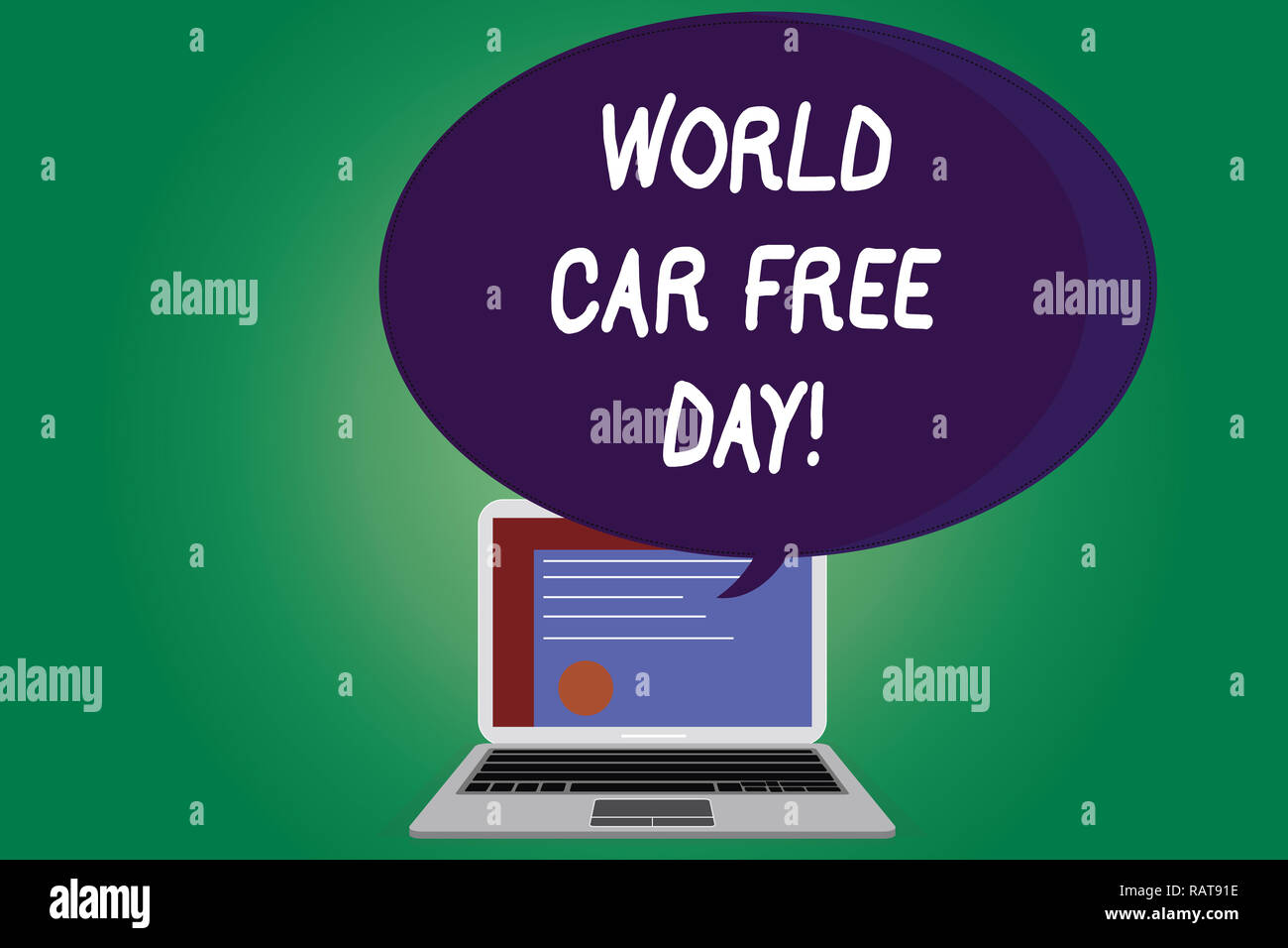 Text sign showing World Car Free Day. Conceptual photo Environment ...
