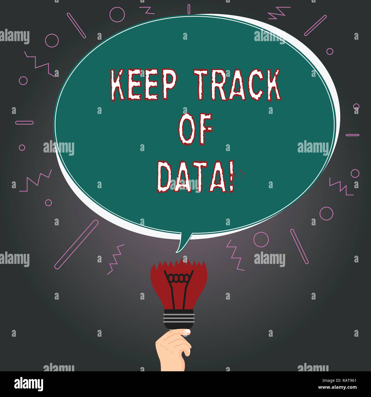 Writing note showing Keep Track Of Data. Business photo showcasing Be ...