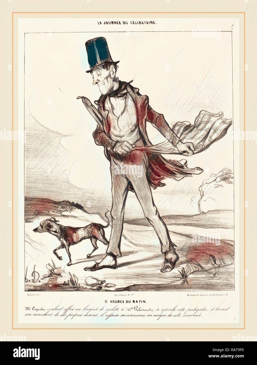 Honoré Daumier (French, 1808-1879), 11 heures du matin, 1839, crayon ...