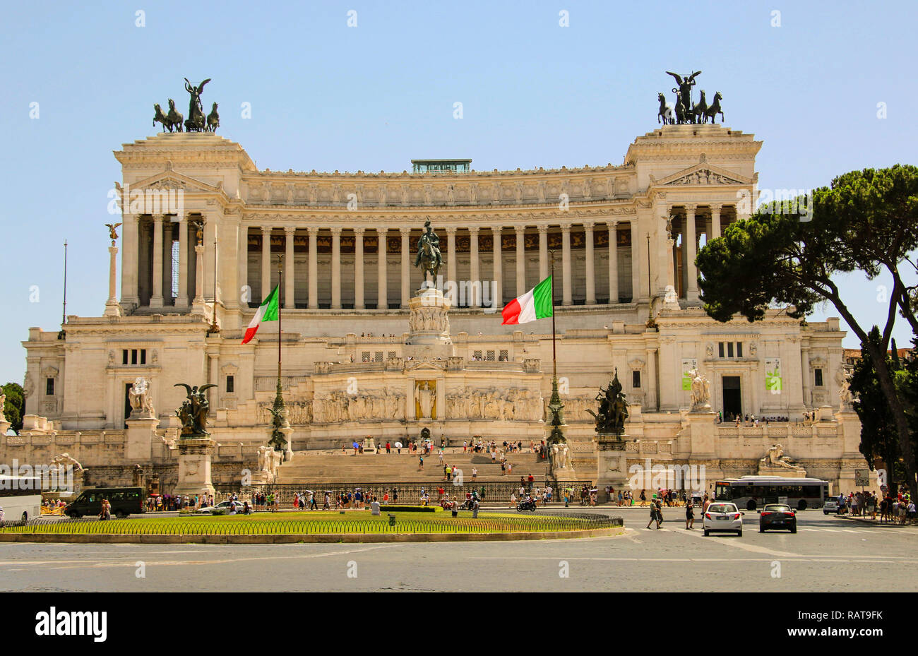 Monument of Victor Emmanuel II, Venice Square in Rome,Italy Stock Photo ...