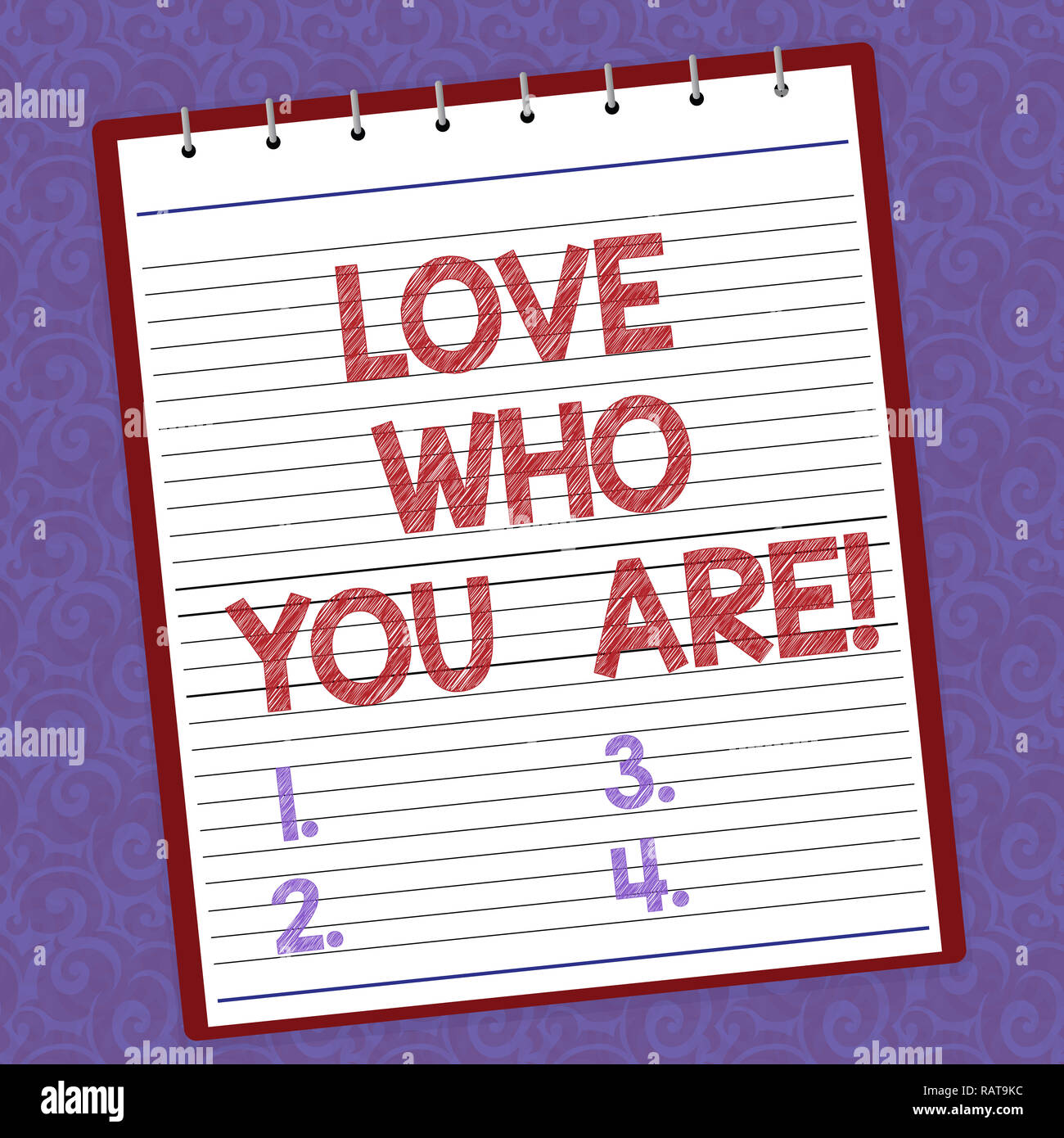 Handwriting text writing Love Who You Are. Concept meaning Expressing ...