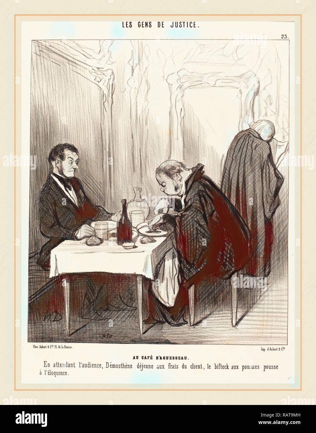 Honoré Daumier (French, 1808-1879), Au Café d'Aguesseau, 1846 ...
