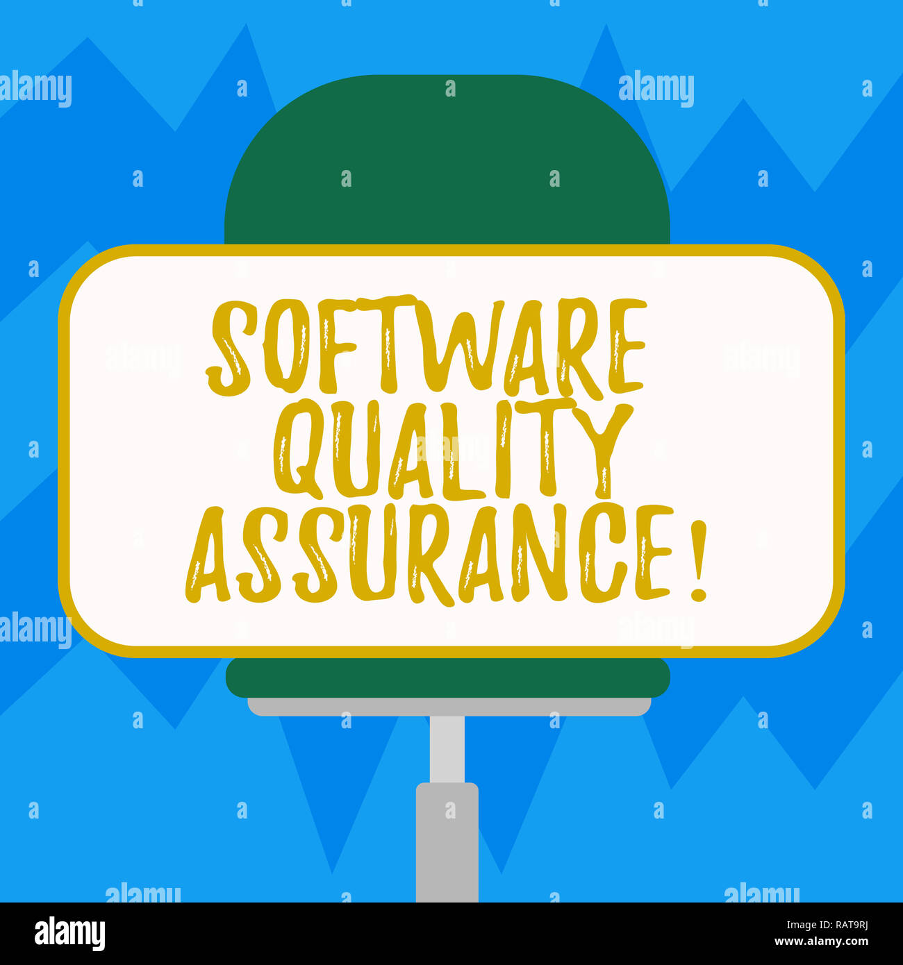 Text sign showing Software Quality Assurance. Conceptual photo Ensuring ...